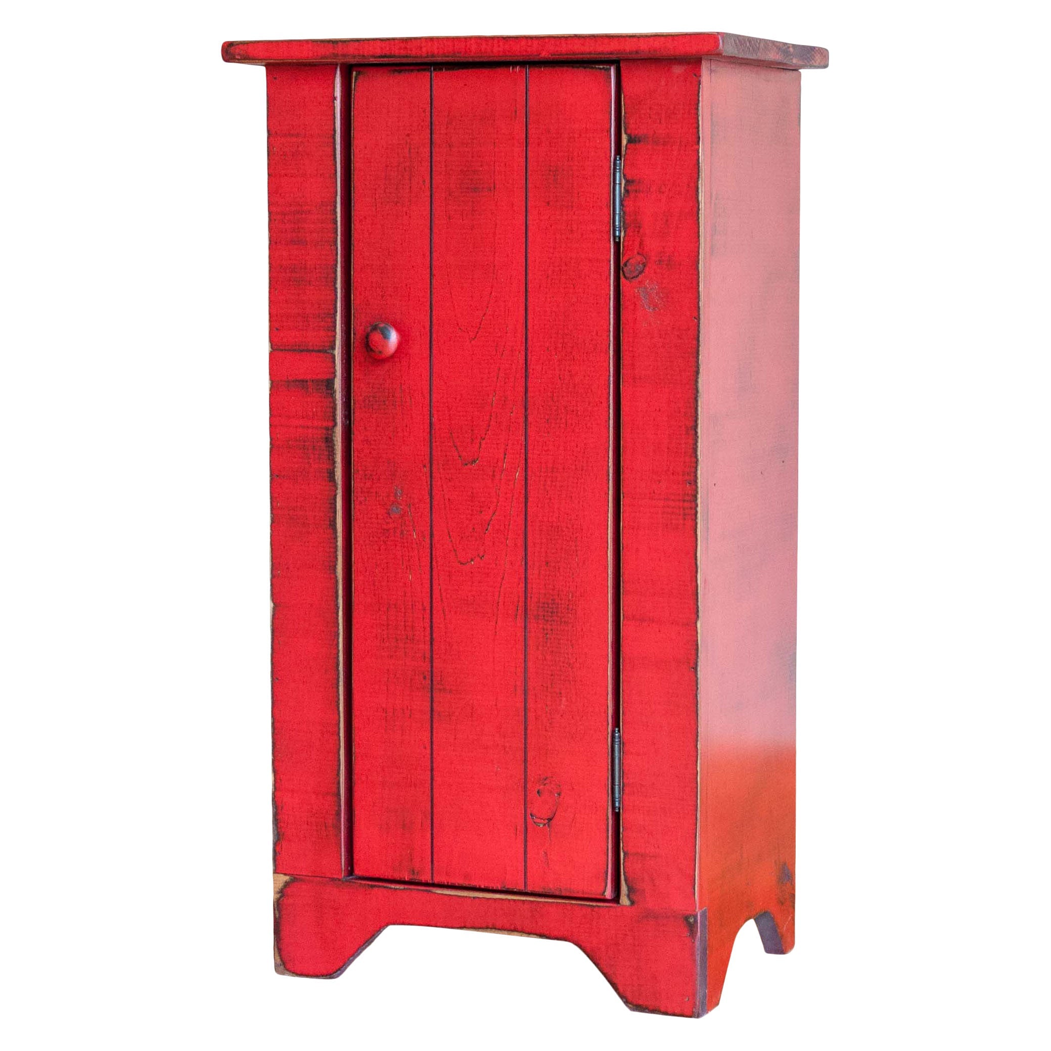 The Emporium | Storage Furniture | Rustic Side Table in Red Over Black