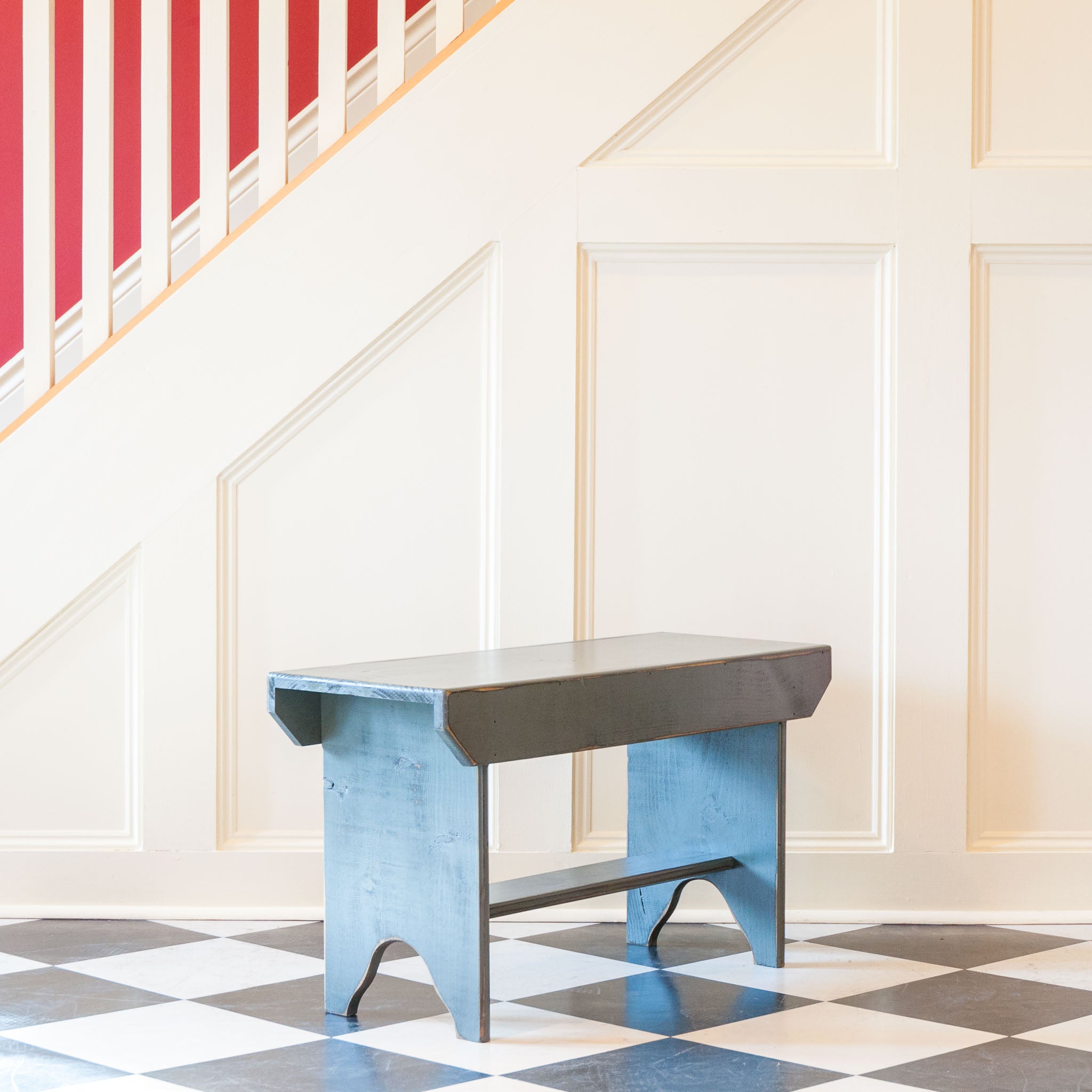 Bucket Bench in Vintage Blue/Black | The Emporium, Ottawa