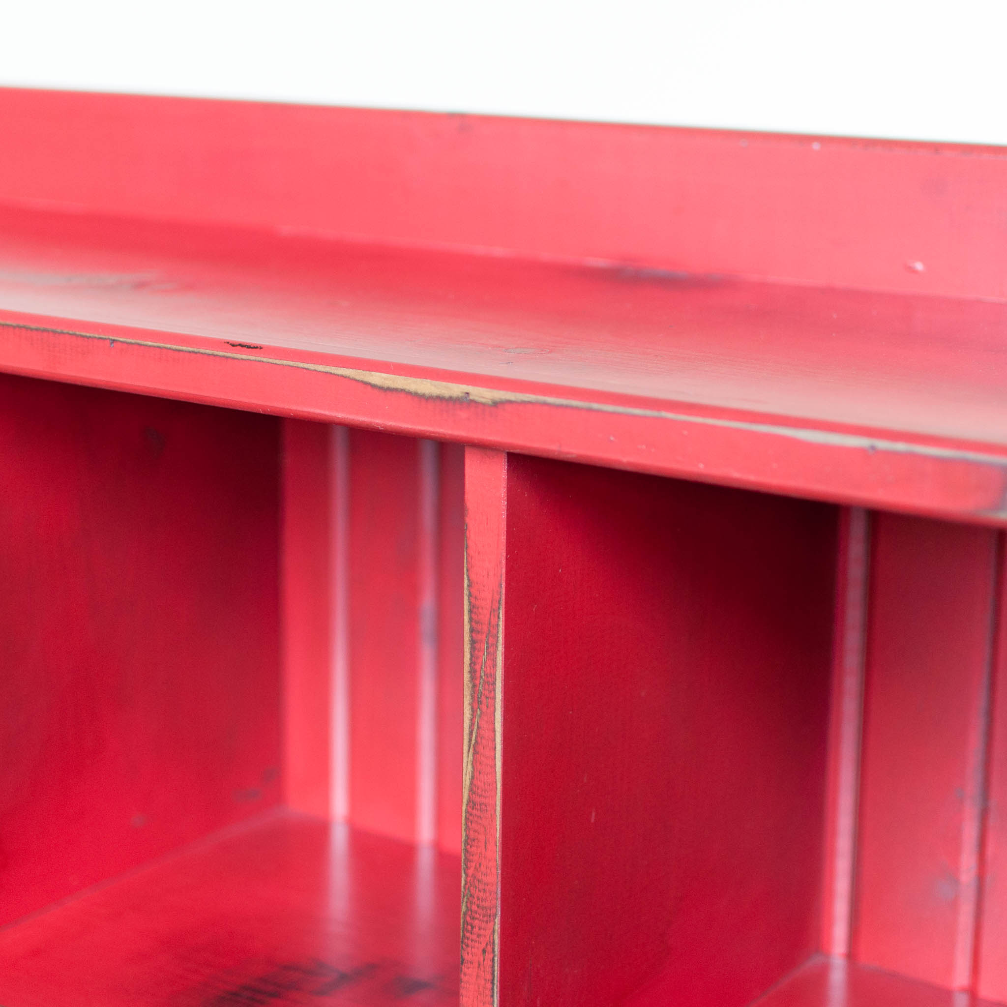 Cubby Bench in Vintage Red/Black | The Emporium, Ottawa