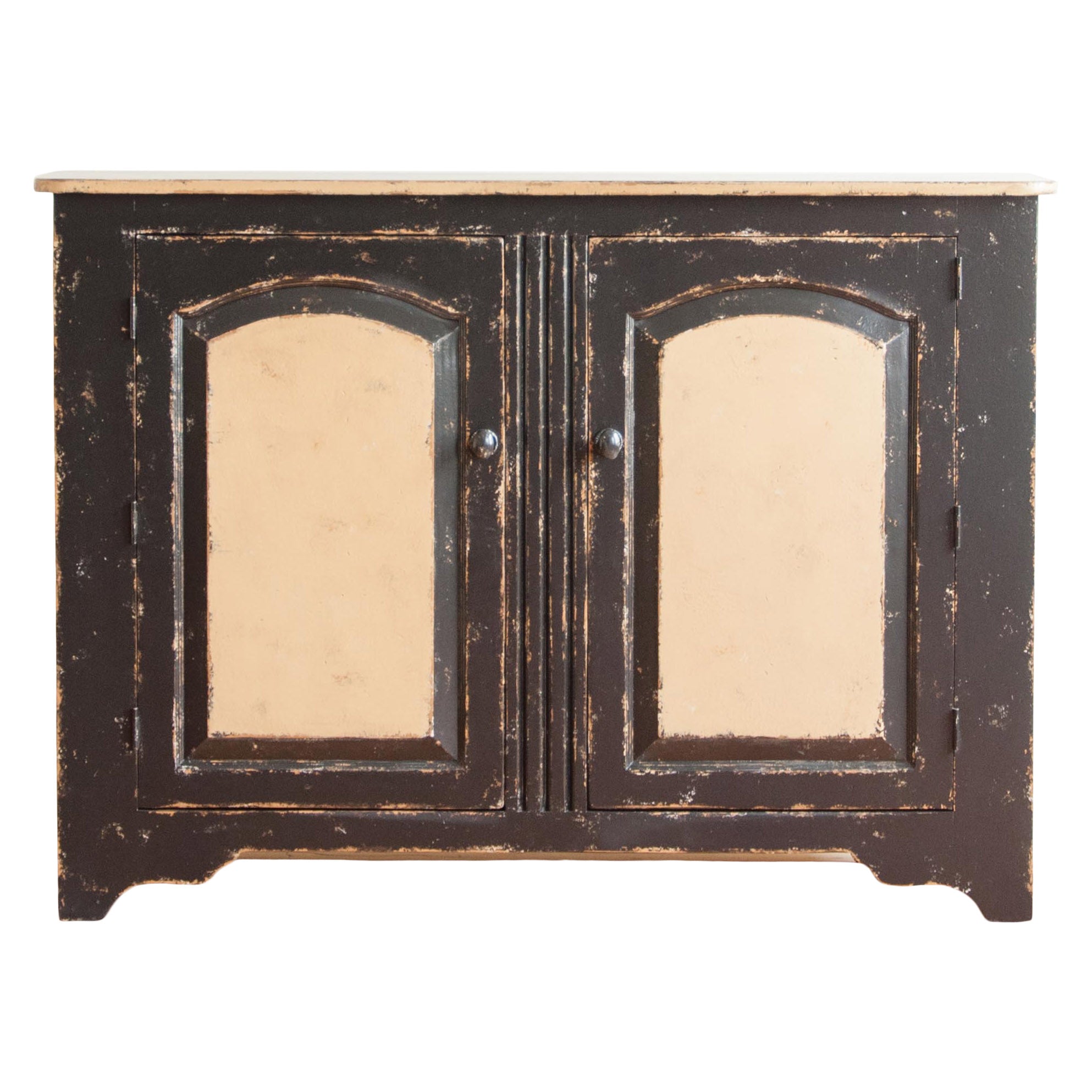 Hall Chest with Arch Panels in Black/Husk | The Emporium