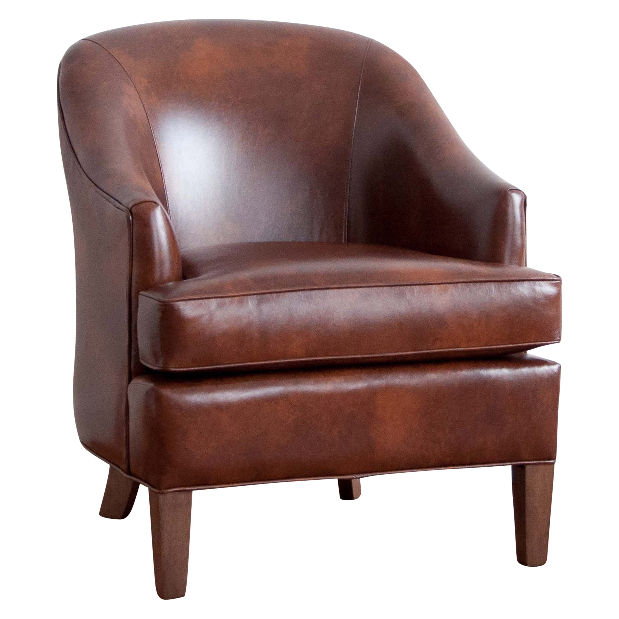 Winona Chair in Umber Leather | The Emporium | Ottawa Upholstery